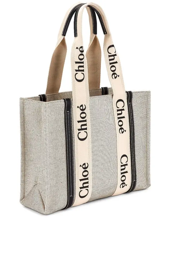 Chloé Woody Tote Bag - White & Blue | Editorialist